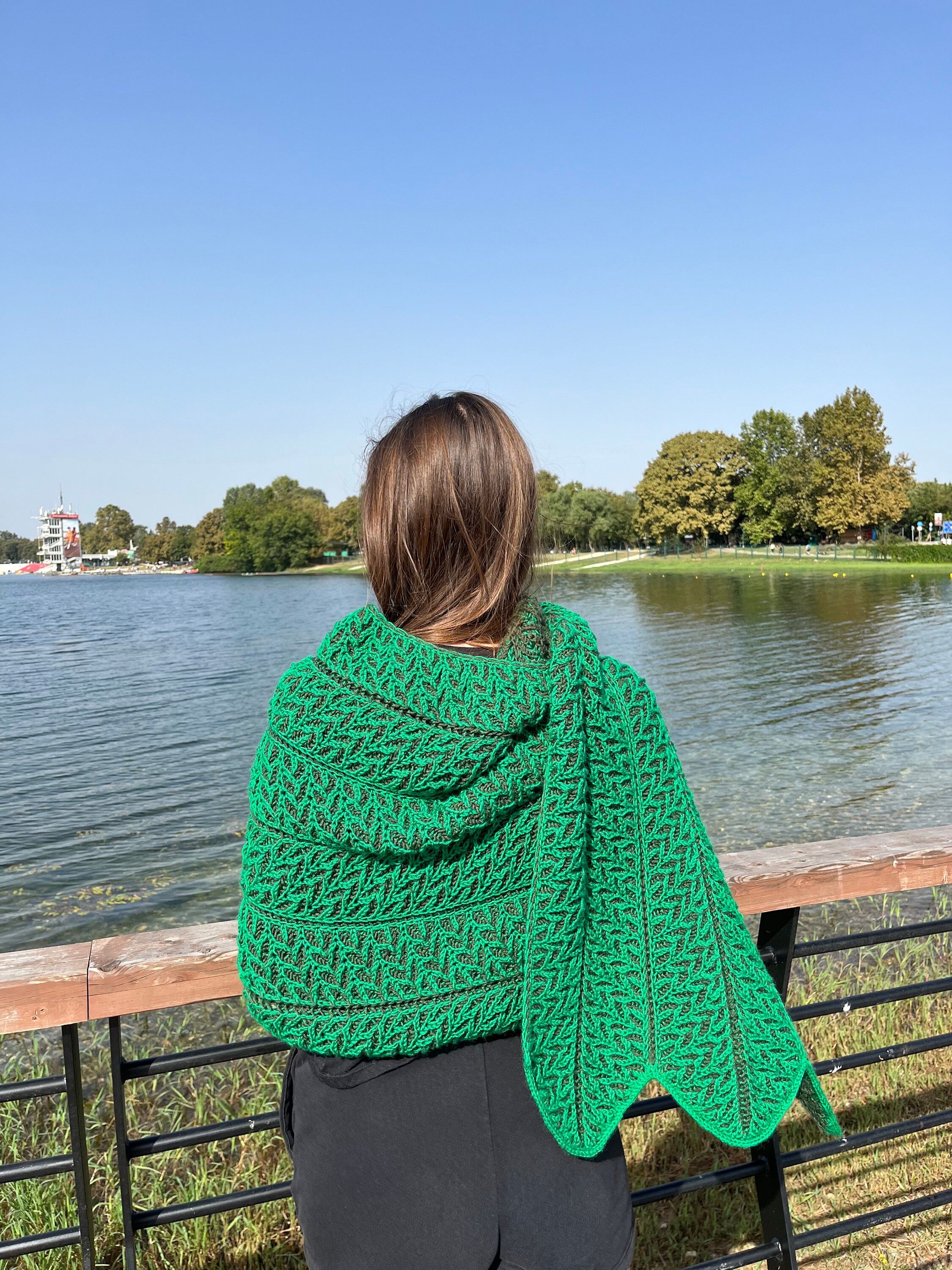 Knitting Pattern Brioche Shawl, Brioche 2 Color Shawl Pattern, Knit ...