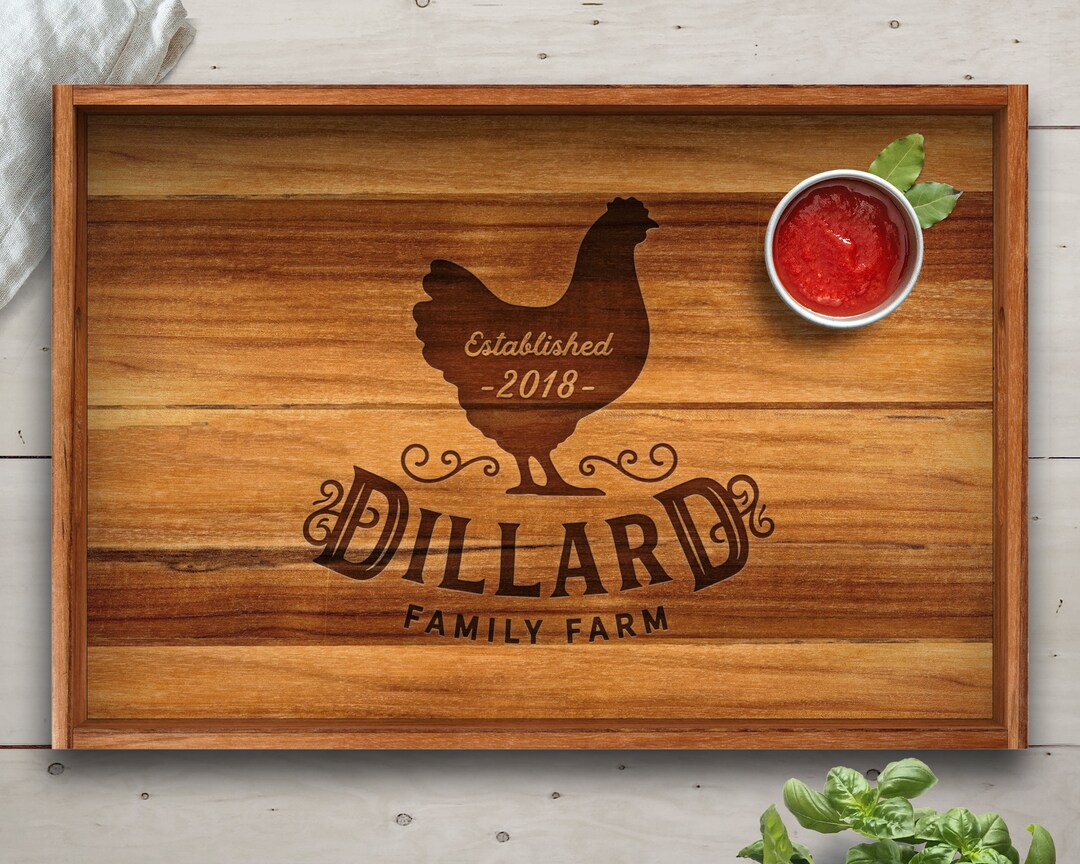 Serving Tray, Teak, Custom Serving Tray, Tray With Handles, Engraved ...