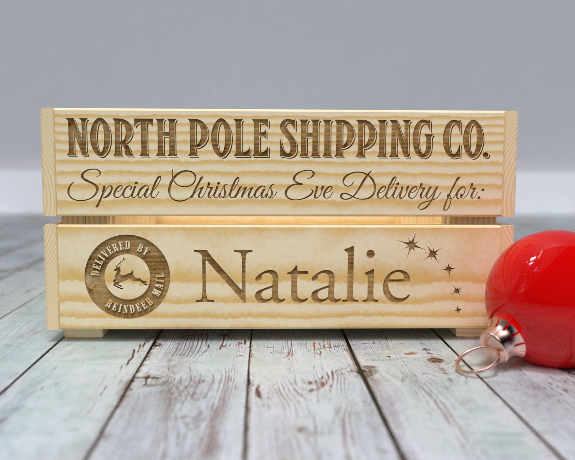 Personalized Engraved Christmas Eve Crate, Santa Delivery Box - Etsy