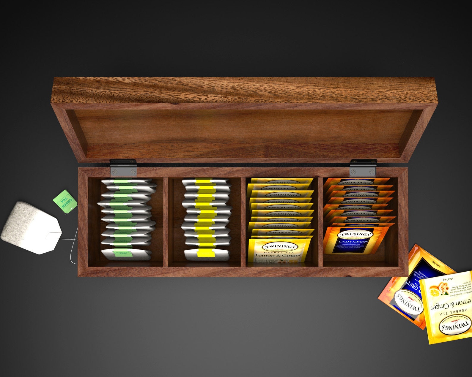 Personalized Tea Box Rustic Wood Tea Box Custom Tea Tea - Etsy