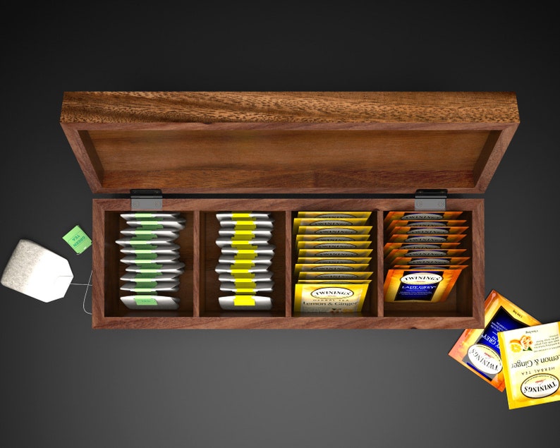 Personalized Tea Box Rustic Wood Tea Box Custom Tea Tea - Etsy