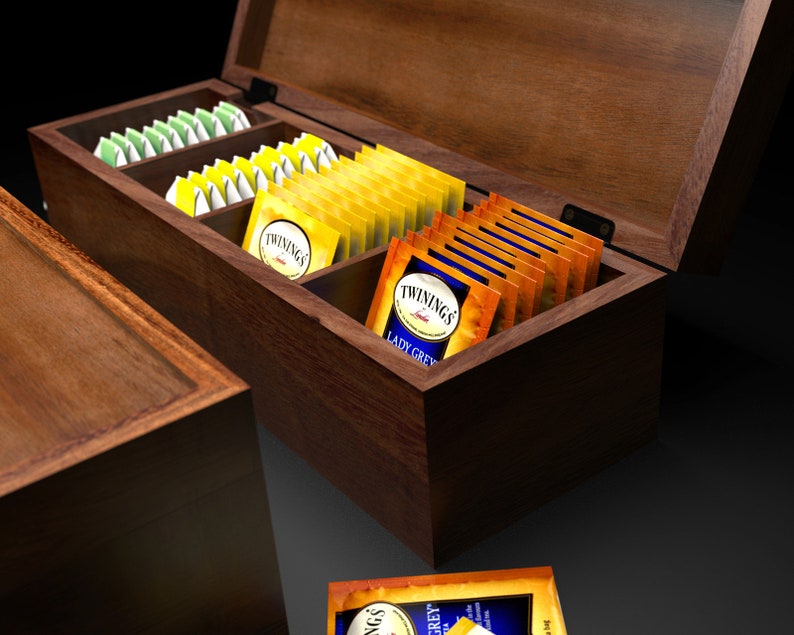 Personalized Tea Box Rustic Wood Tea Box Custom Tea Tea - Etsy