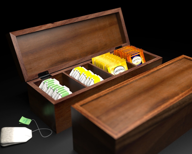 Personalized Tea Box Rustic Wood Tea Box Custom Tea Tea - Etsy