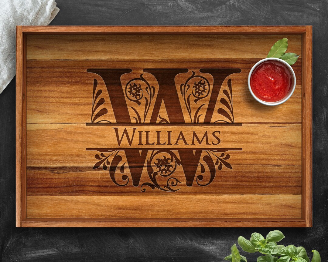 Personalized Tray, Teak, Personalized Christmas Gifts, Engraved Tray ...