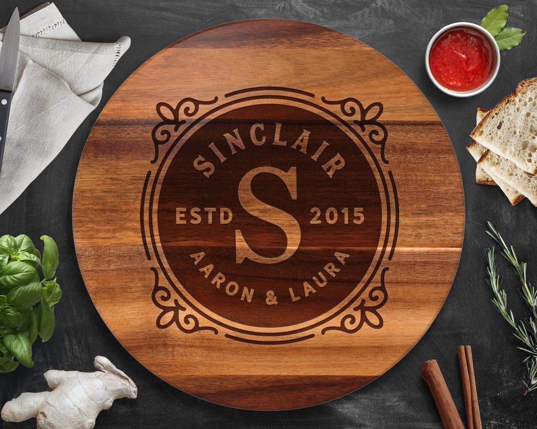 Personalized Acacia Wood Lazy Susan, Laser Engraved Wedding Gift - Etsy