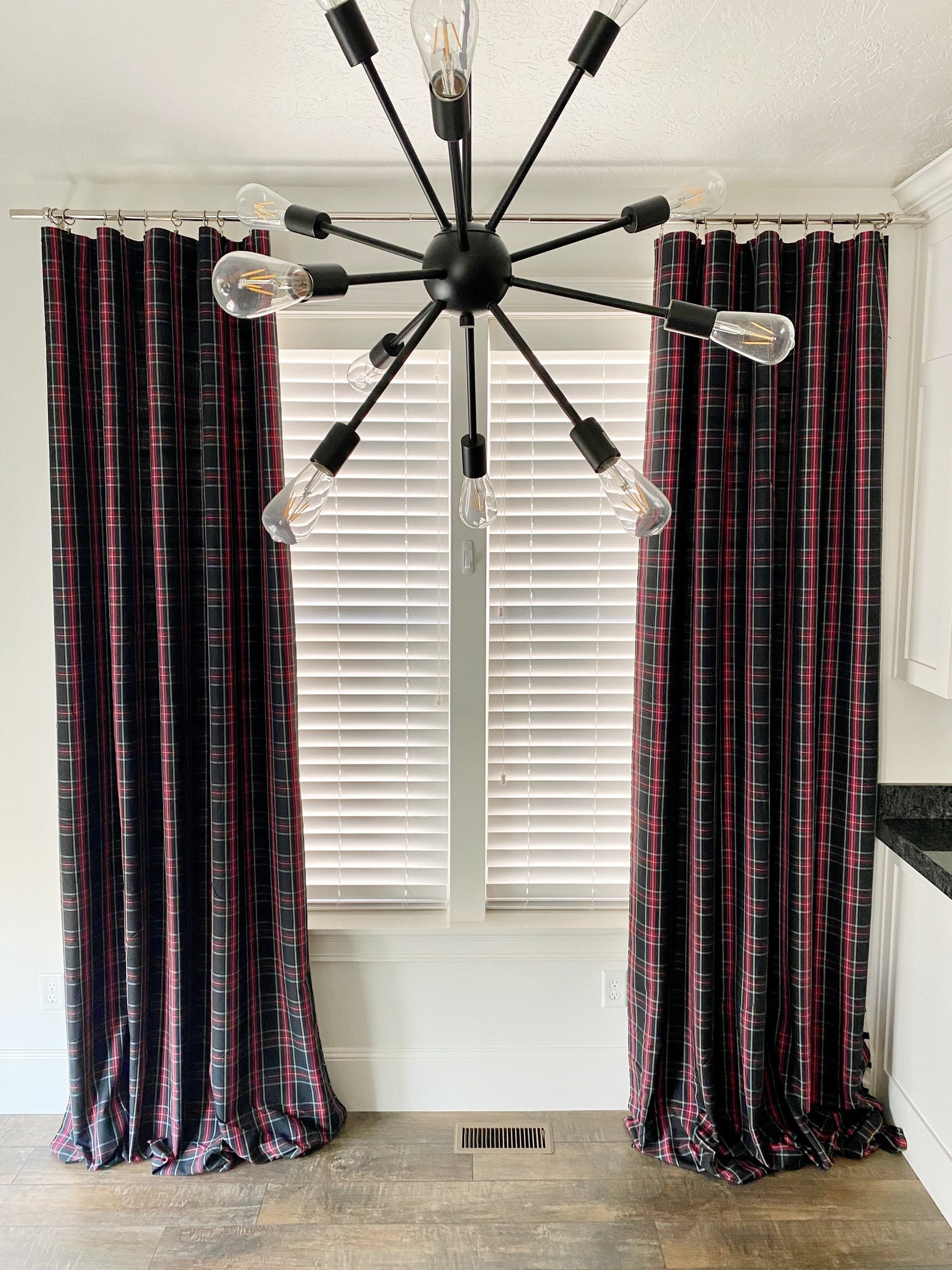 Tartan Plaid Drapes Red Tartan Drape Black Tartan Drape - Etsy