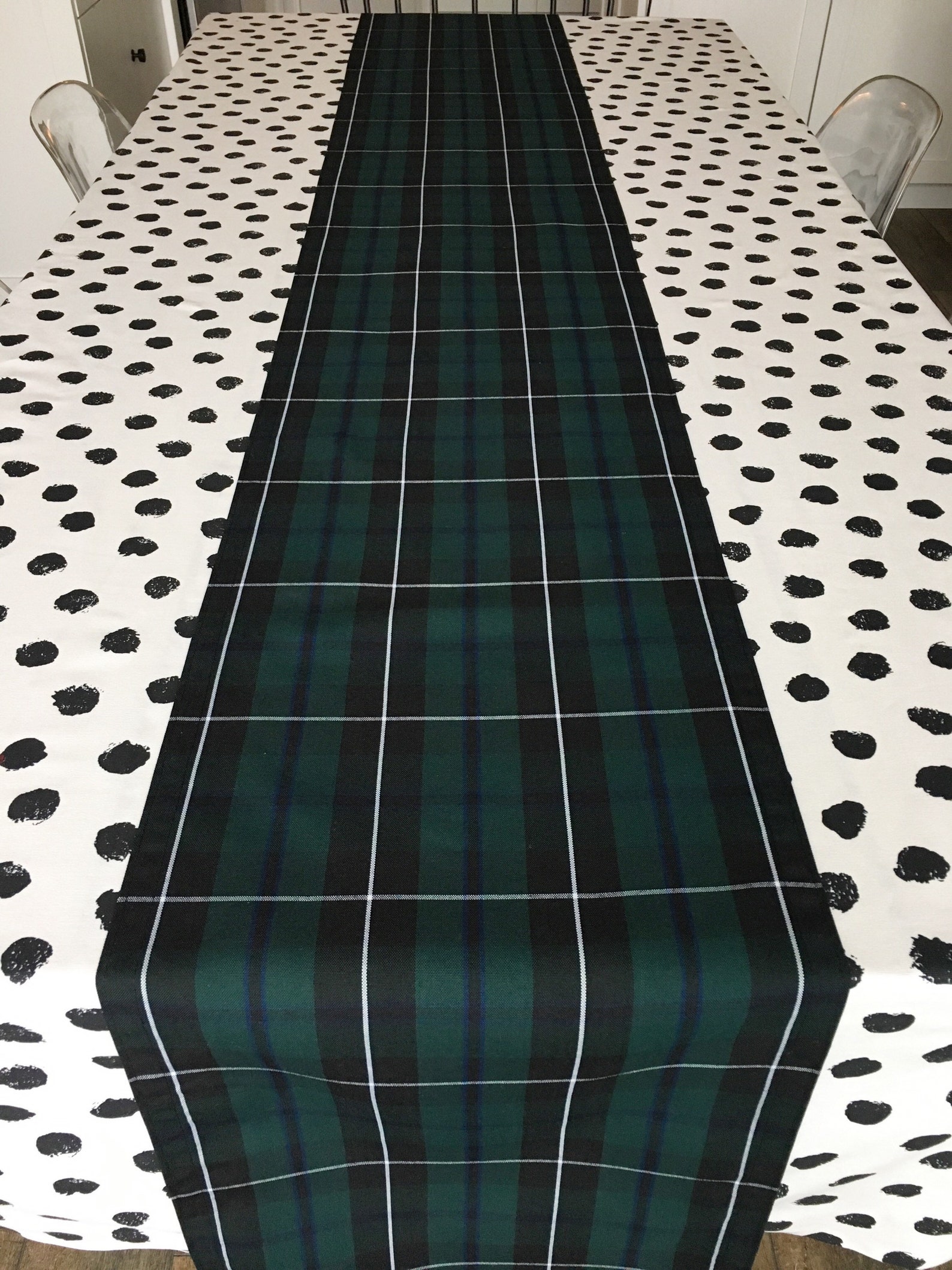 Green Plaid Table Runner Plaid Table Runner Green Table | Etsy