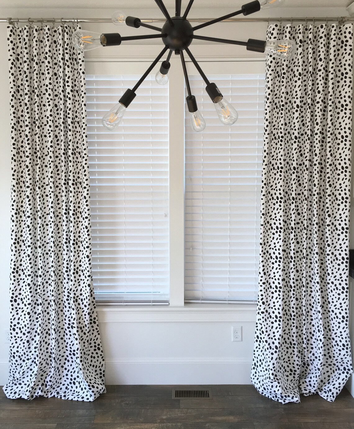 Dalmatian Drapes | Handmade Polka Dot Drapes, Black & White Window ...