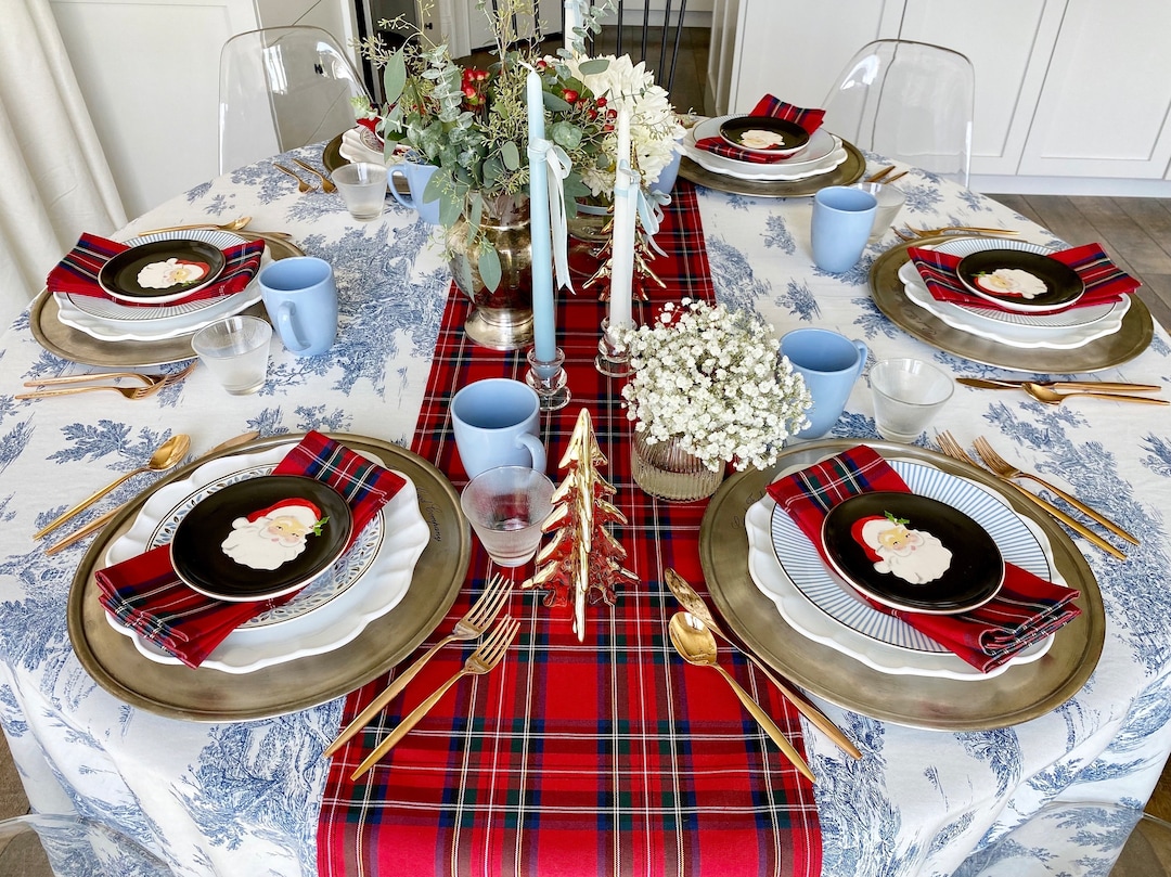 Red Tartan Plaid Table Runner | Christmas Table Runner, Christmas Plaid ...