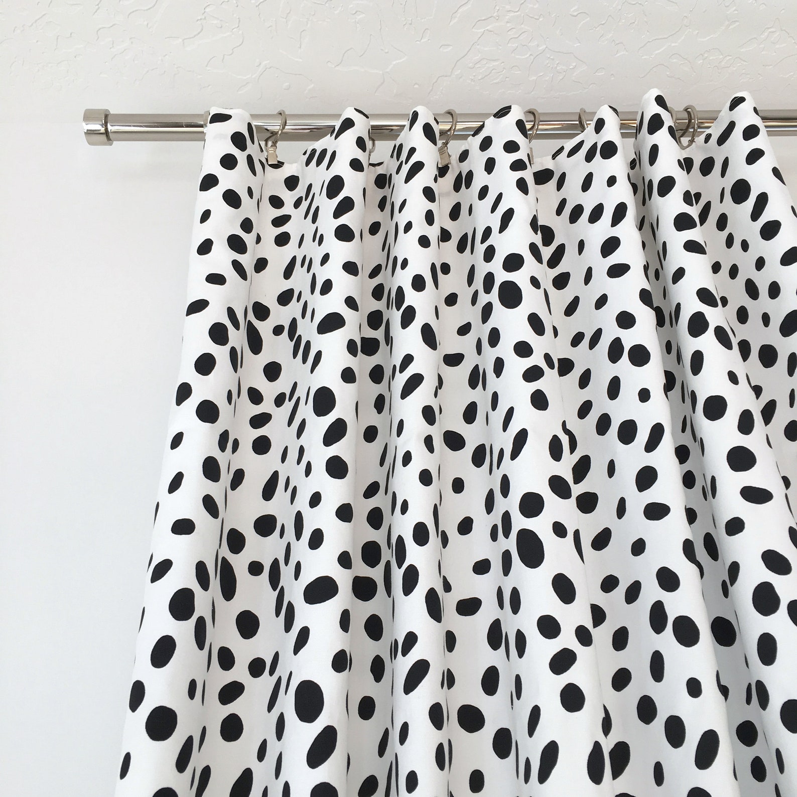 Dalmatian Drapes | Handmade Polka Dot Drapes, Black & White Window ...