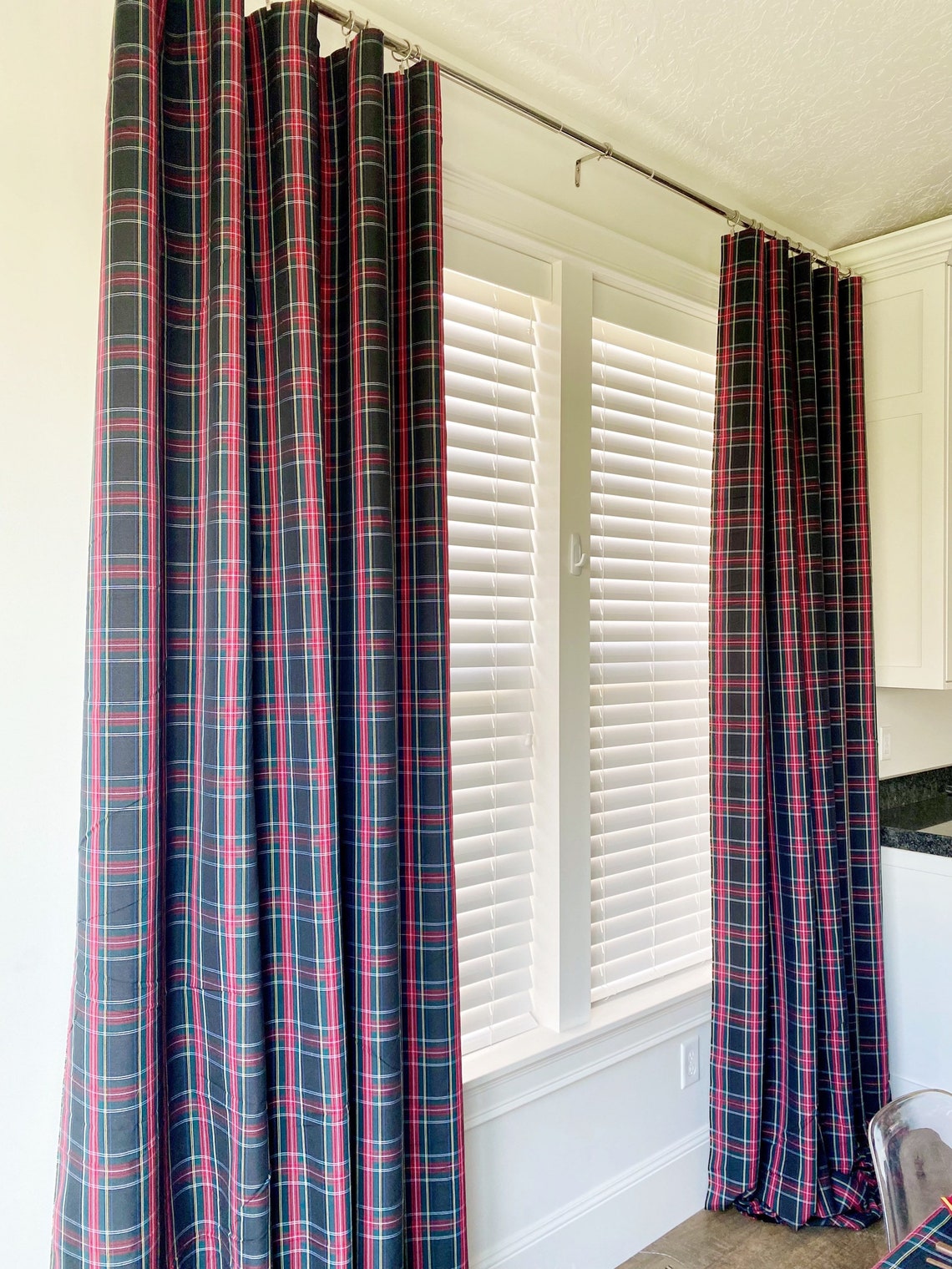 Tartan Plaid Drapes Red Tartan Drape Black Tartan Drape - Etsy