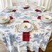 Italian Washed Cotton Blue Toile Christmas Tablecloth | Coastal Grandma ...