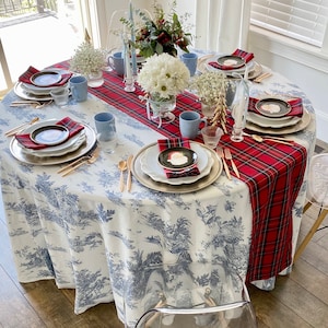 Red Tartan Plaid Table Runner | Christmas Table Runner, Christmas Plaid ...