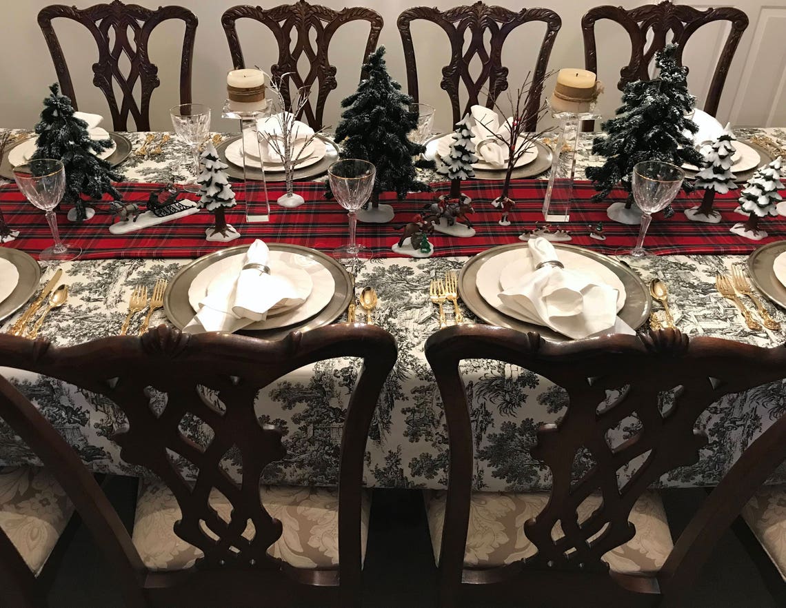 Red Christmas Table Runner | Holiday Table Runner, Plaid Table Runner ...