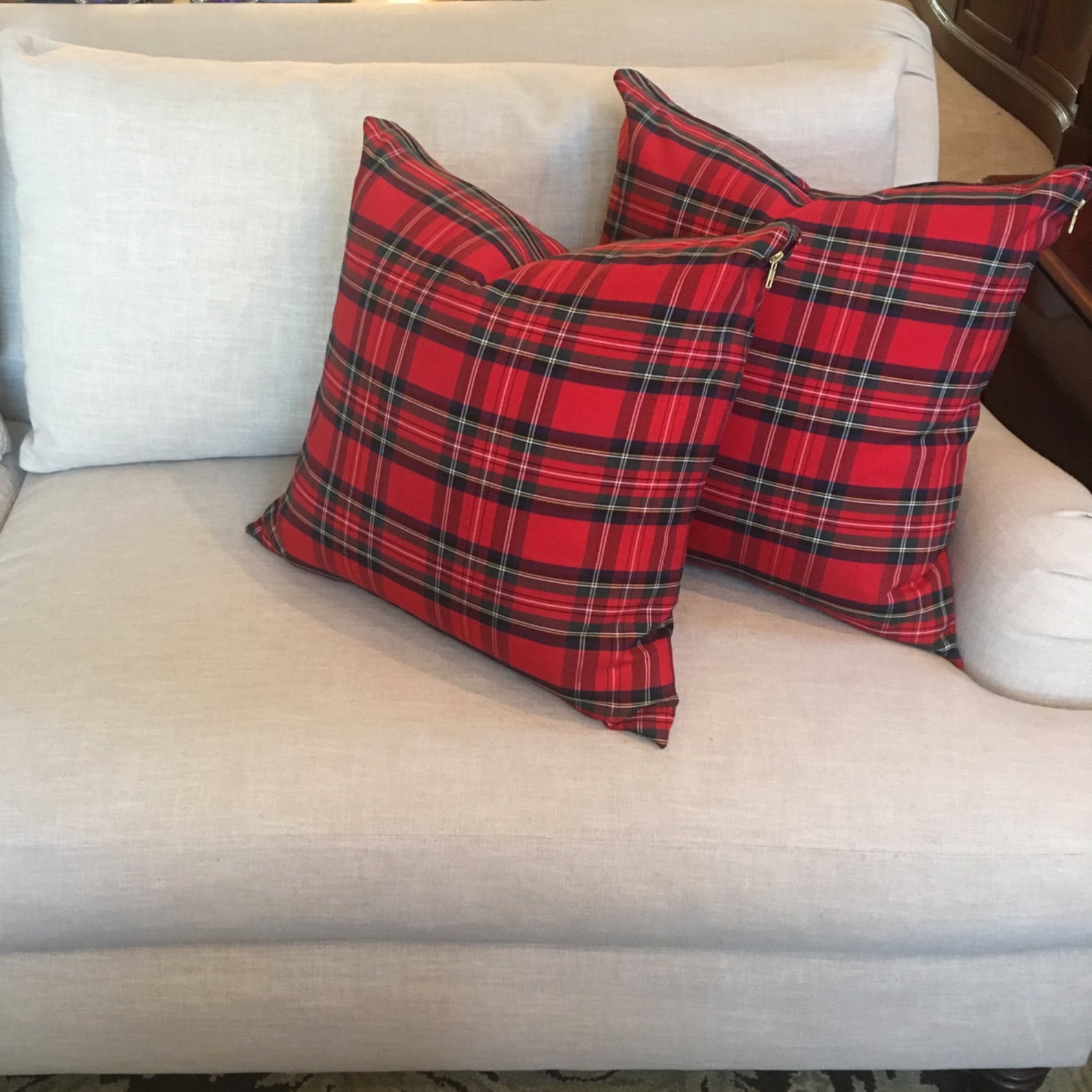 Red Tartan Pillow Cover Scottish Plaid Throw Pillow Royal - Etsy