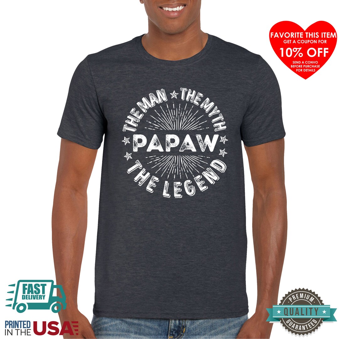 Papaw Shirt the Man the Myth Christmas Gift Personalized Father Gift ...