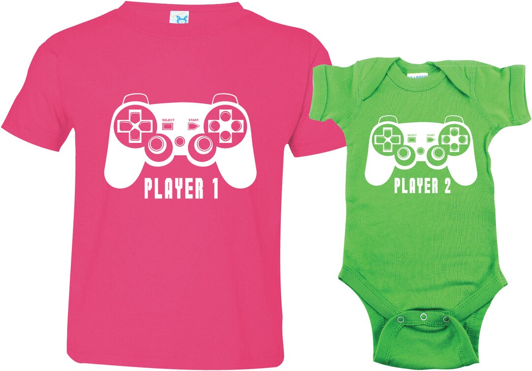 Player 1, Player 2 - Brother Sister, Matching Video Game Outfits, Baby ...