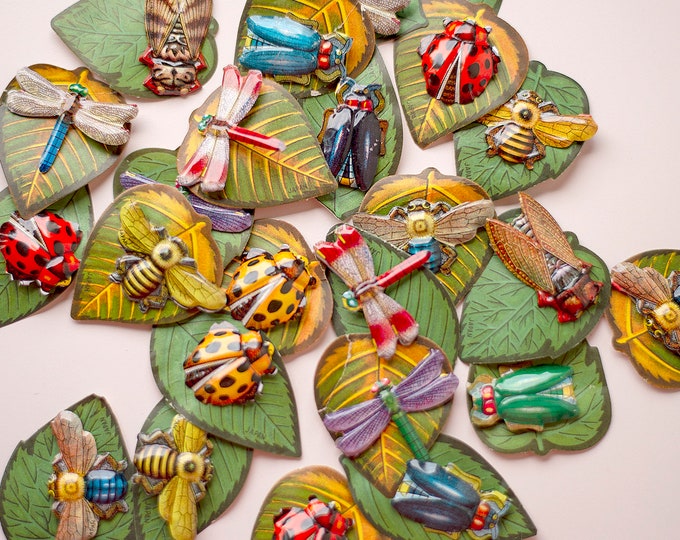 Vintage Litho Tin Bug Insect Badge Brooch Pin / Made in Japan Original ...