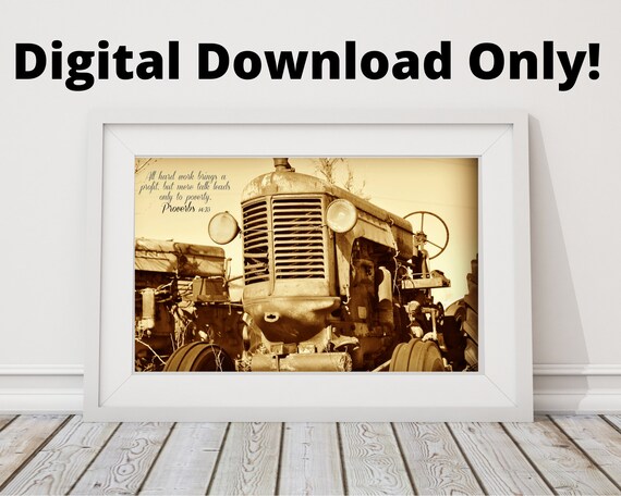 Vintage Tractor/junk Yard Tractor/scripture/quote/all Hard | Etsy