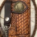 Carved Leather Mens Biker Wallet Chain Floral Tooled Leather Bifold ...