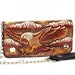 Carved Leather Mens Biker Wallet Chain Eagle Tooled Leather Bifold ...