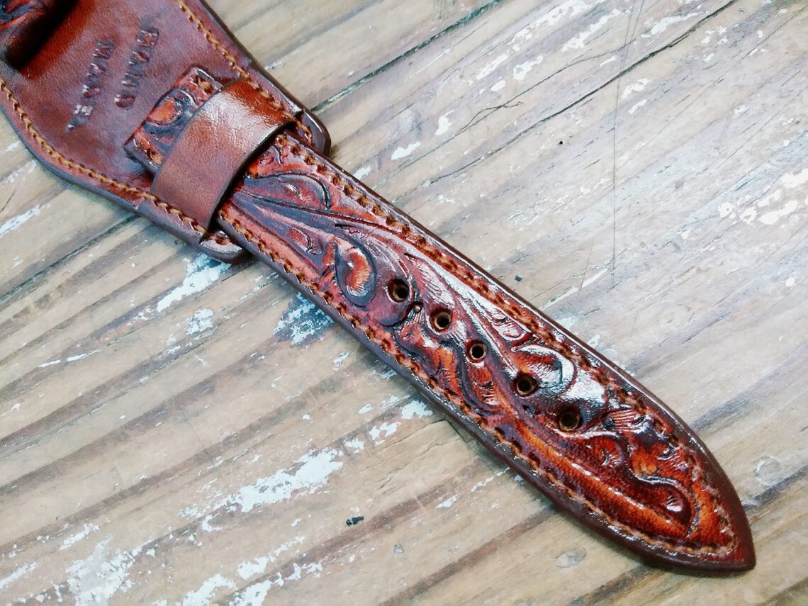 Western Watchband Custom Leather Watch Strap Tooled Leather Watch Strap ...