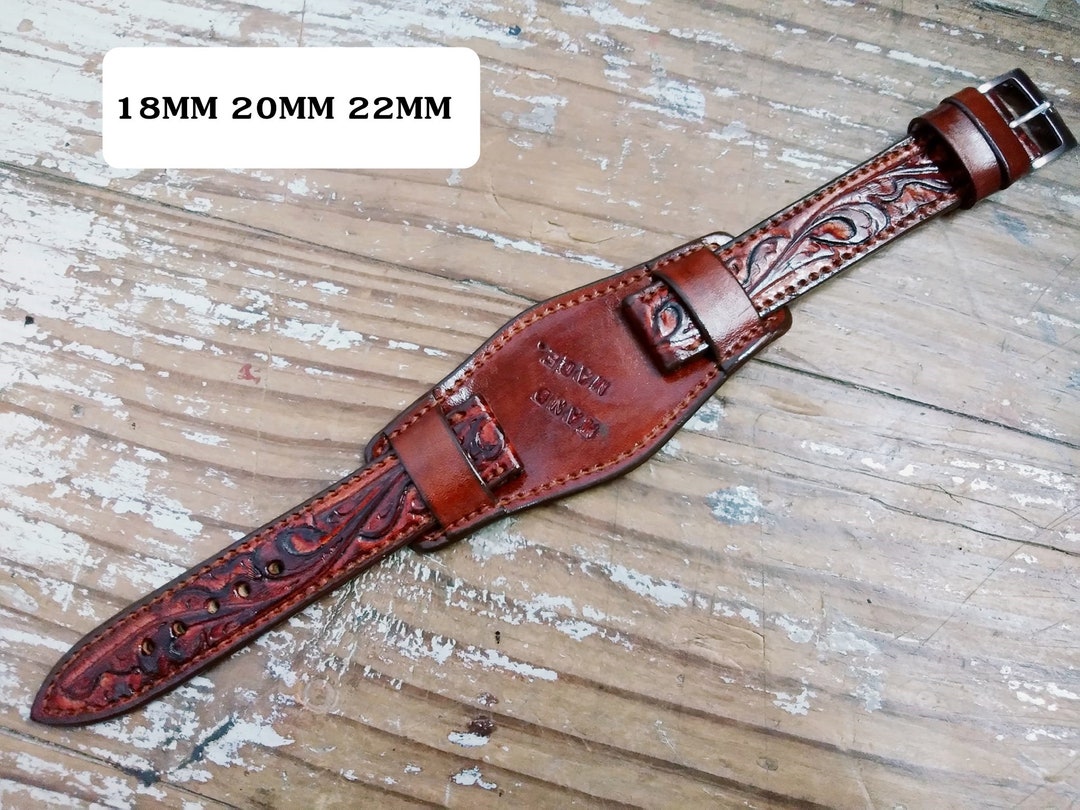 Western Watchband Custom Leather Watch Strap Tooled Leather Watch Strap ...