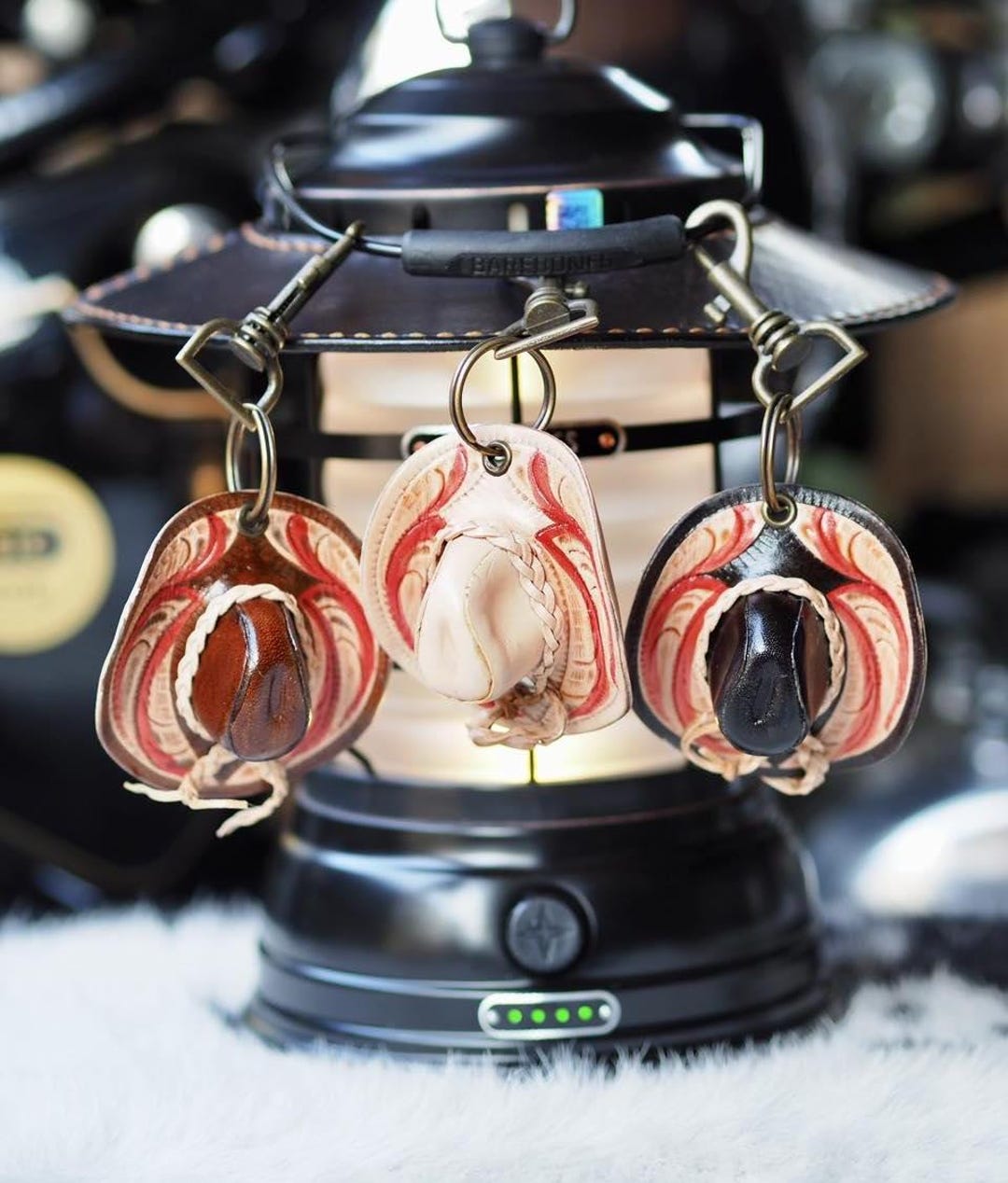 Western Keychain Cowboy Hat Keychain Hand Tooled Leather Keychain ...