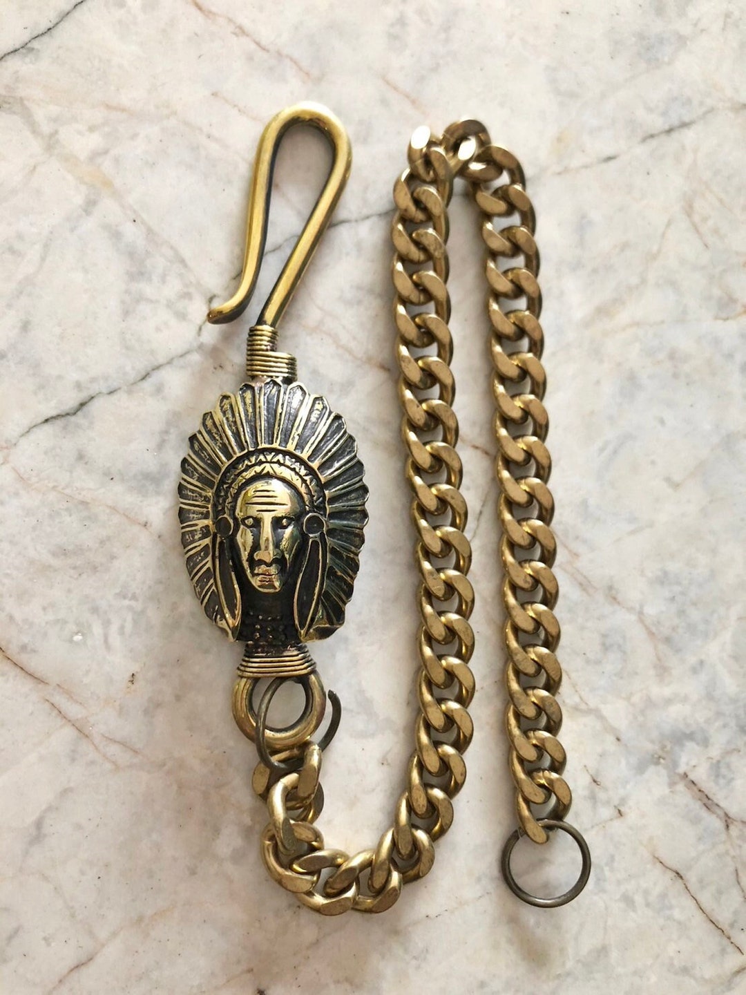 Biker Solid Brass Chain Wallet Brass Wallet Chain Biker Keychain Wallet ...