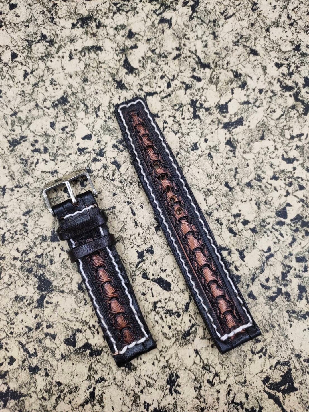 Western Watchband Custom Leather Watch Strap Tooled Leather Watch Strap ...