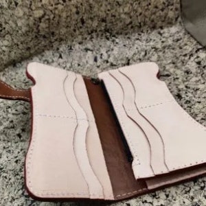 Carved Leather Mens Biker Wallet Chain Eagle Tooled Leather Bifold ...