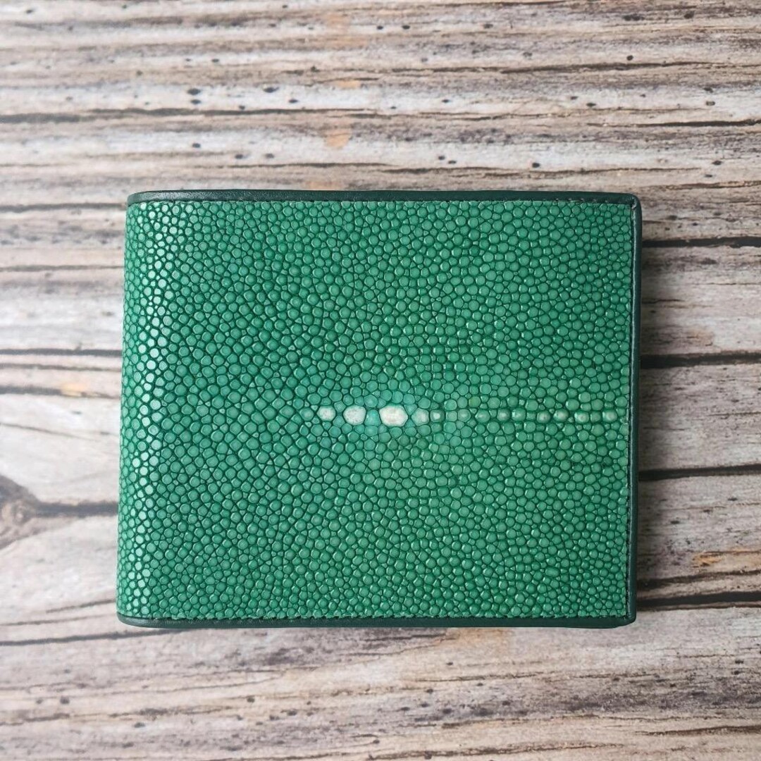 Green Stingray Wallet Genuine Stingray Skin Wallet Polished Stingray ...