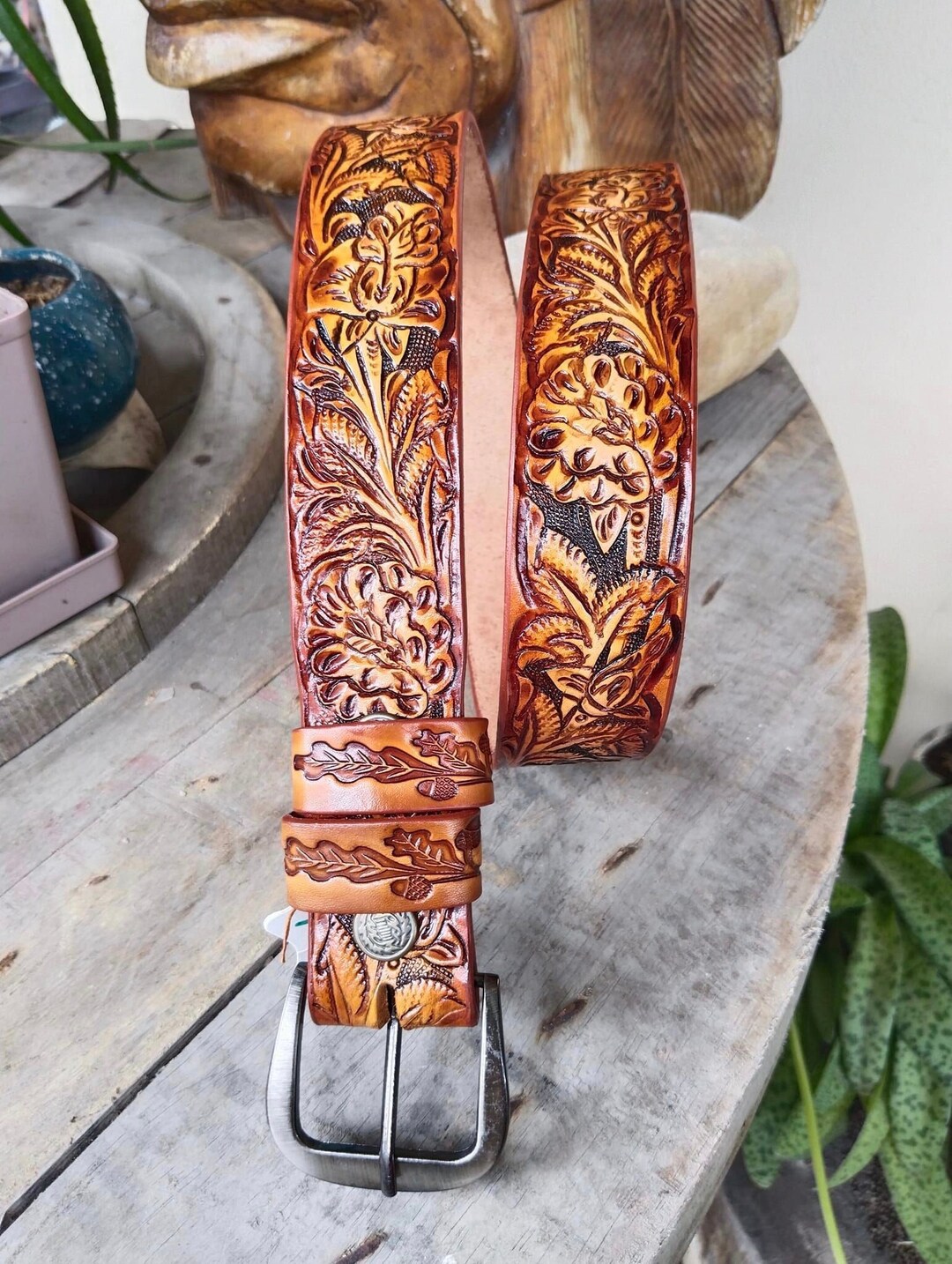 Handmade Men's Western Leather Belt Personalized Leather Belts Genuine ...