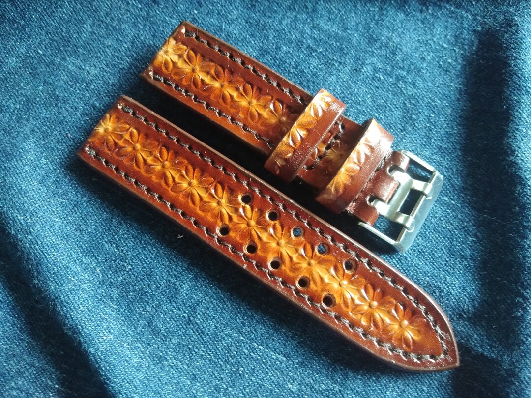 Western Watchband Custom Leather Watch Strap Tooled Leather Watch Strap ...