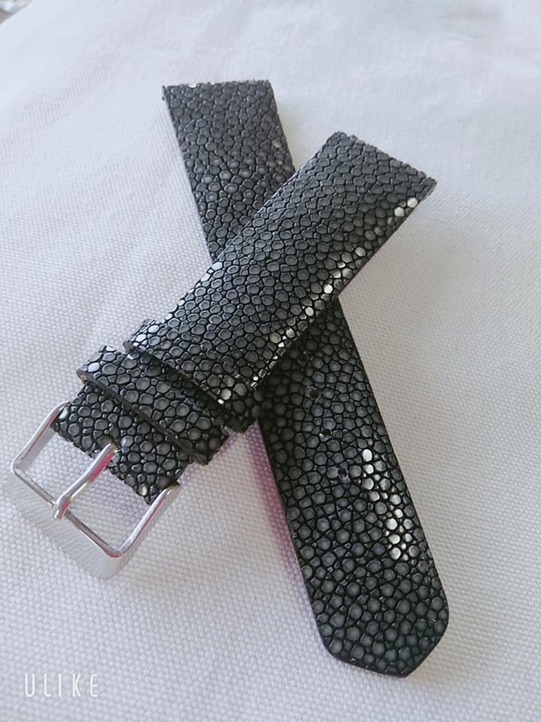 Grey Stingray Skin Leather Watch Bands Handmade Watch Strap Stingray ...