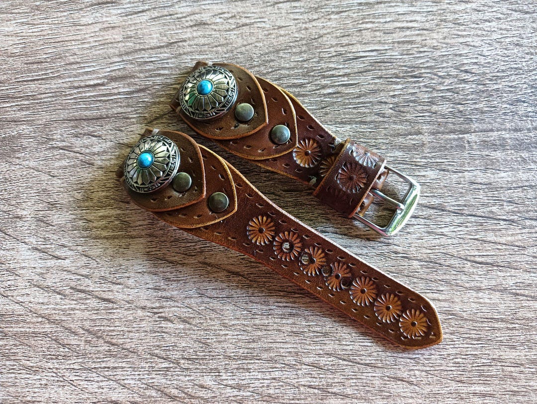 Western Watchband Custom Leather Watch Strap Tooled Leather Watch Strap ...