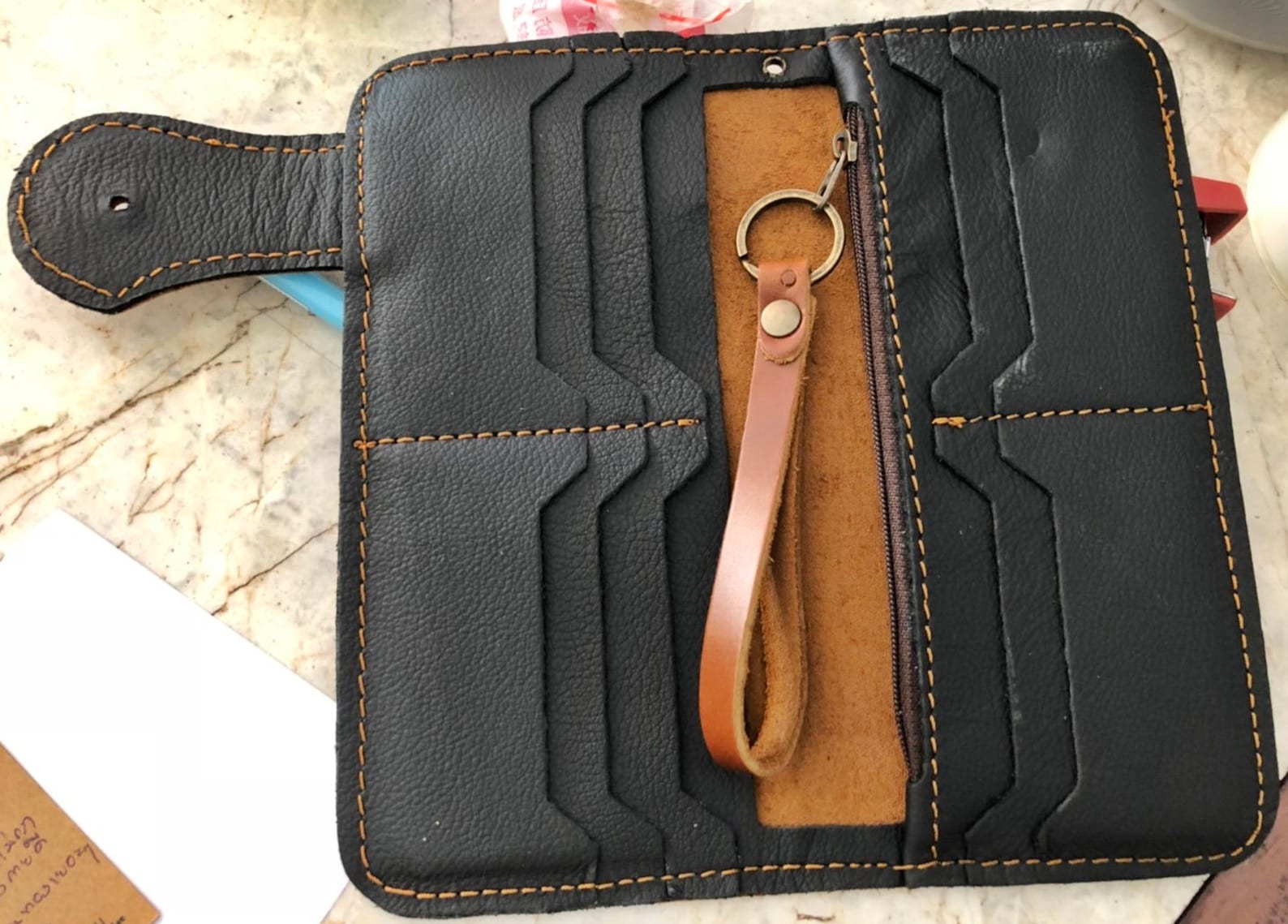 Handmade Leather Walltet Mens Brown Bifold Wallet Motorcycle - Etsy