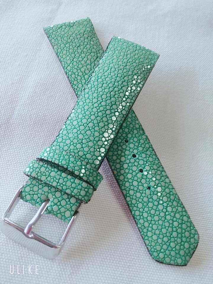 Green Stingray Skin Leather Watch Bands Handmade Watch Strap Stingray ...