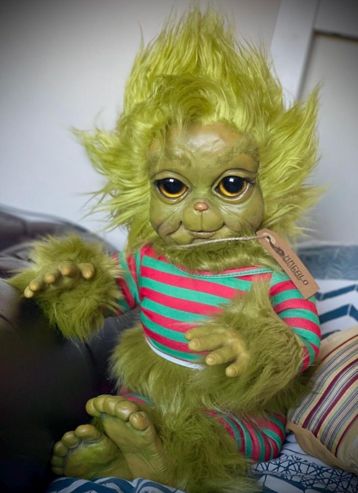 Handmade Angry Green Baby Doll Inspired by Grinch (about 50 Cm Tall ...