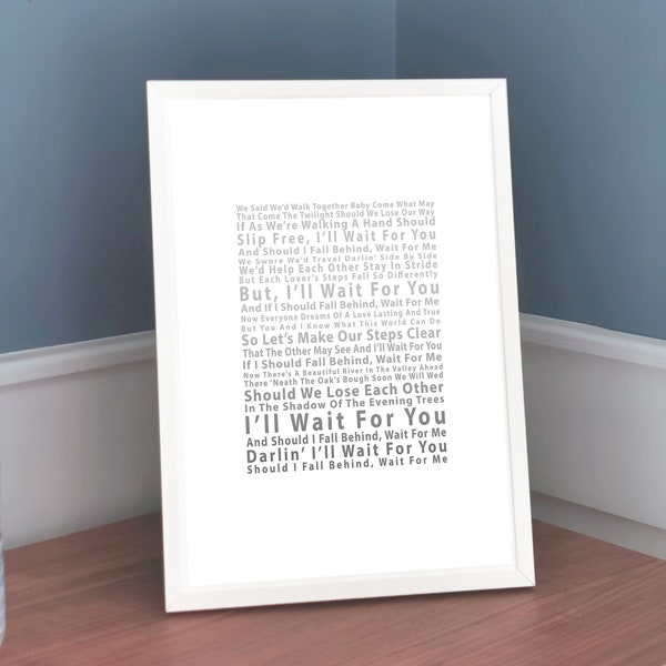 Song Lyric Print - Etsy UK