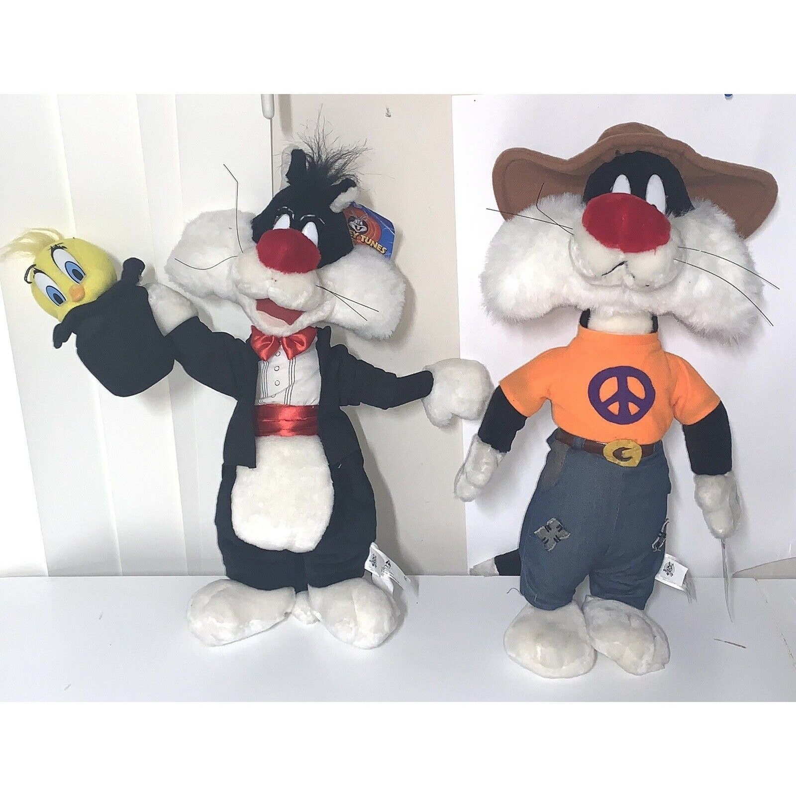 Looney Tunes Vtg 1998 Sylvester Tweety Magician Hippie Farmer 22 Inch ...