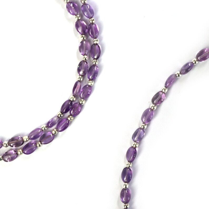 Natural Purple Amethyst Smooth Oval Beads- 4x5 Mm to 4x6 Mm - Amethyst ...