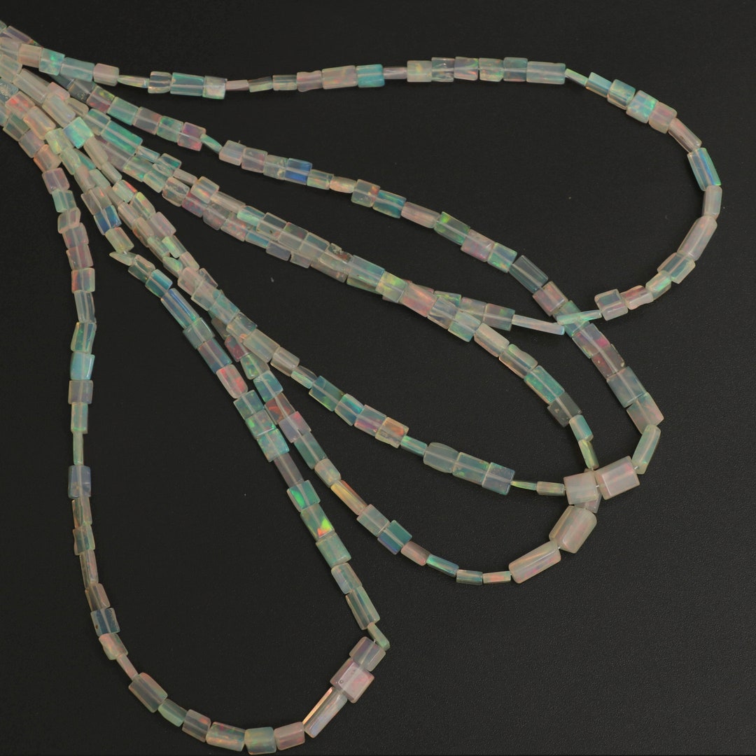 Ethiopian Opal Smooth Rectangle Beads, 3x3.5 Mm to 4x8 Mm, Opal Jewelry ...