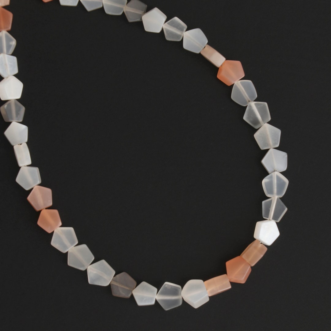 Multi Moonstone Smooth Pentagon Beads, 4.5 Mm to 5.5 Mm, Monstone ...