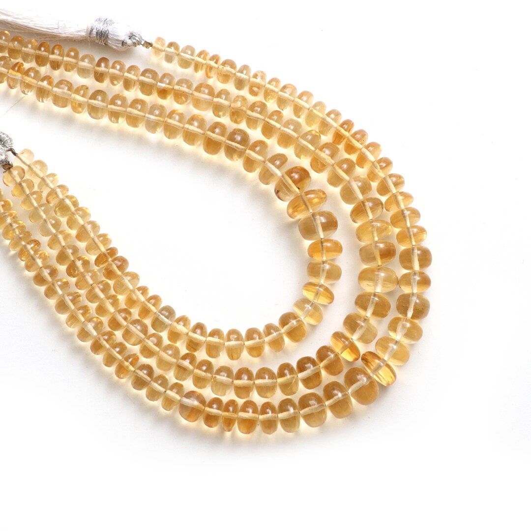 Citrine Smooth Rondelle Beads, 5 Mm to 8 Mm - Citrine Rondelle Beads ...
