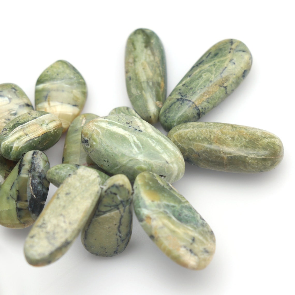 Serpentine Opal Smooth Pebbles Beads 8x12 Mm to 13x21 Mm - Etsy