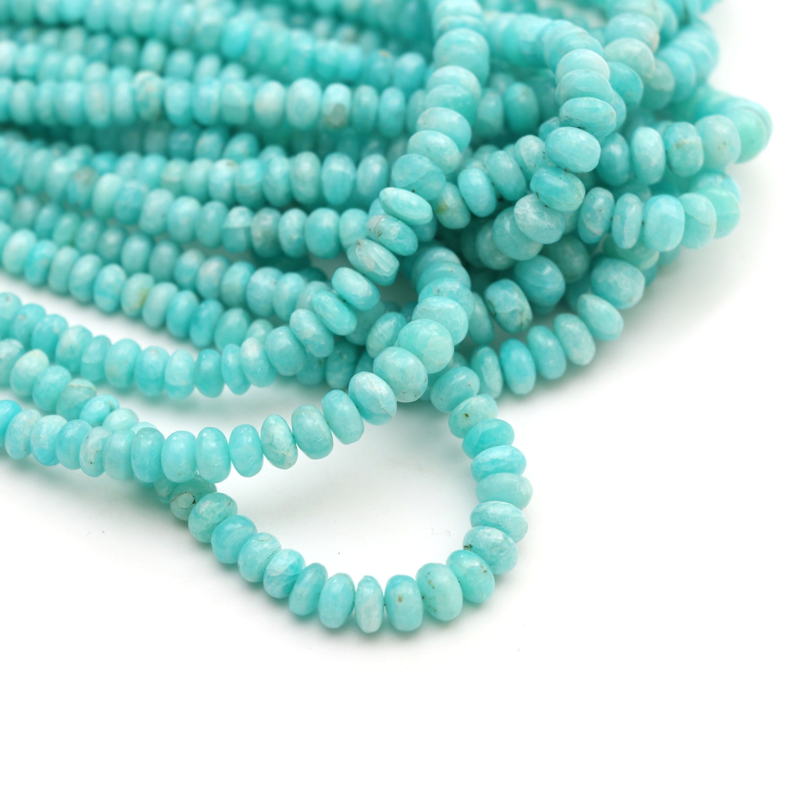 Amazonite Smooth Rondelle Beads 3.5 Mm to 7 Mm Amazonite - Etsy