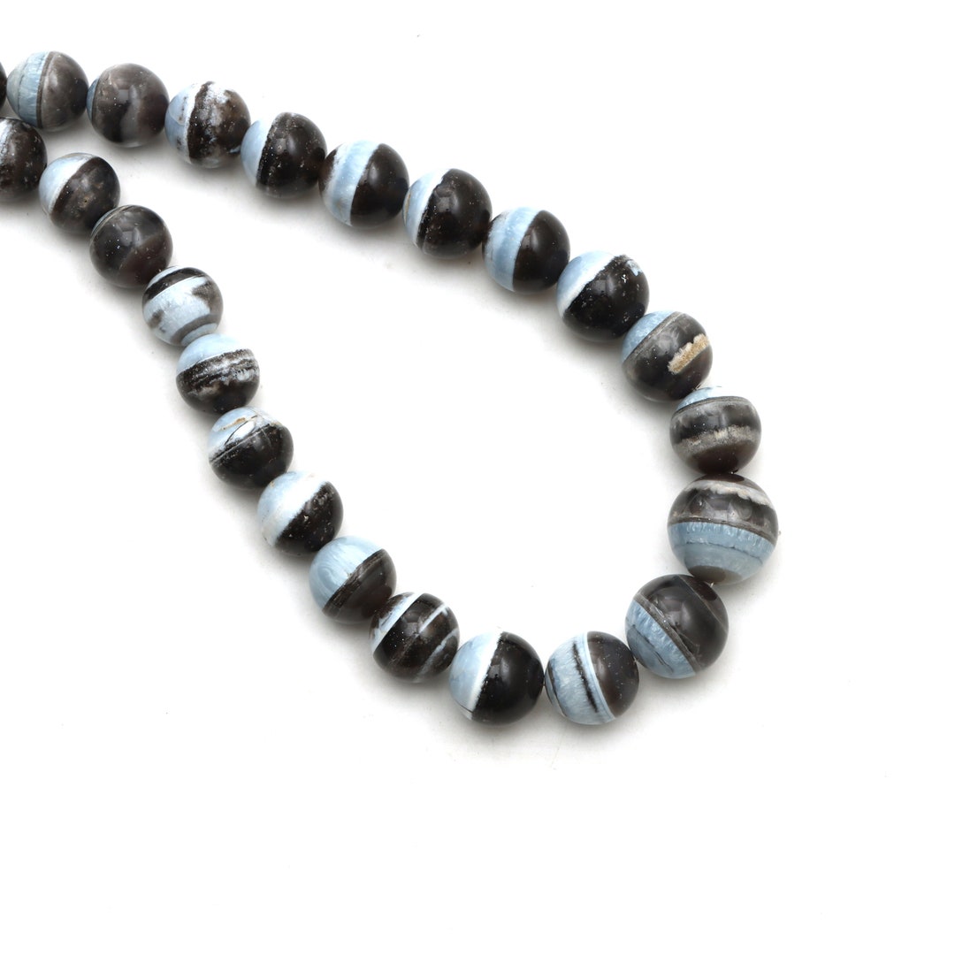 Buy Bi Color Blue Opal Smooth Round Balls Beads, 10 Mm to 15 Mm, Blue ...