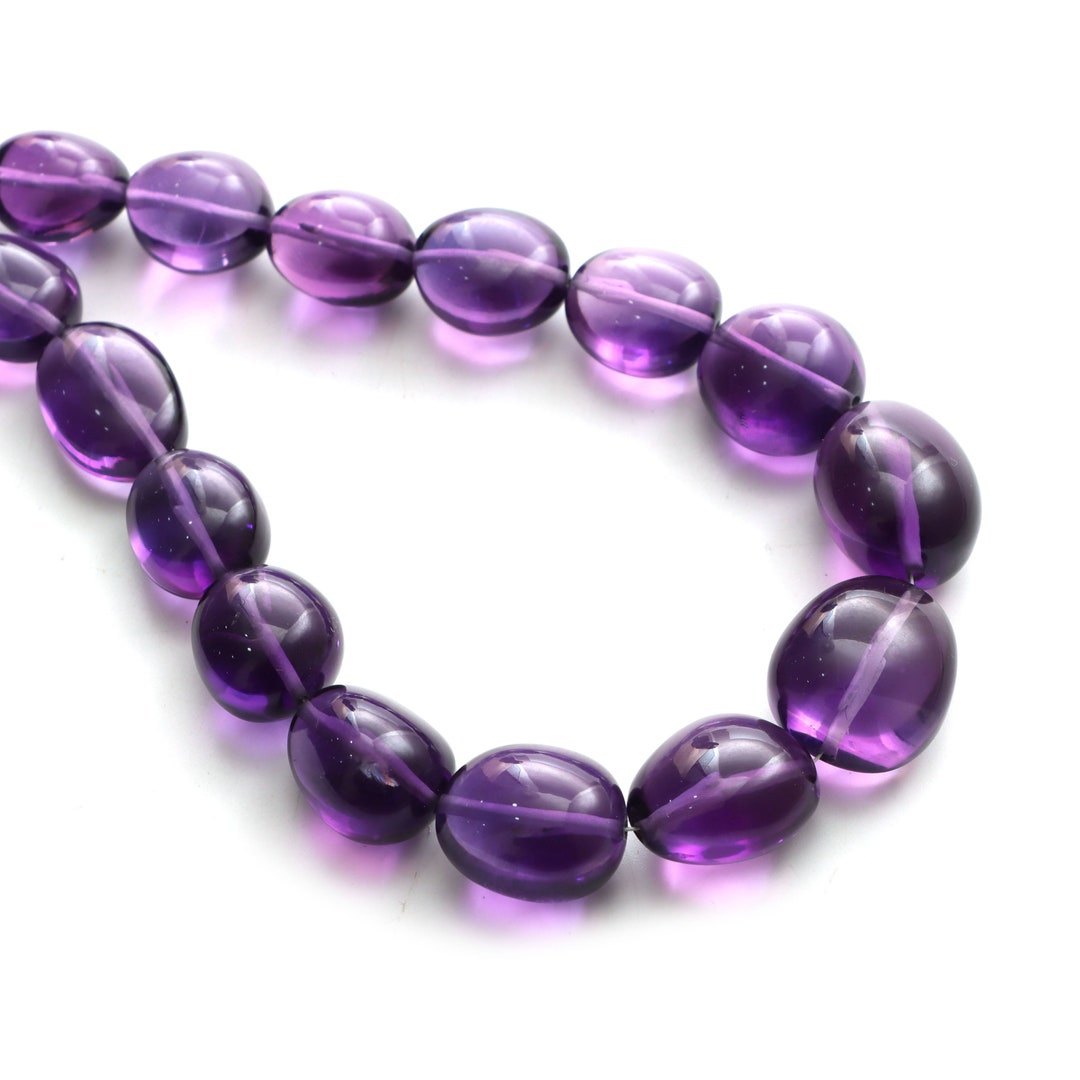 Natural Amethyst Smooth Tumble Beads, 13x16 Mm to 18x20.5 Mm, Purple ...