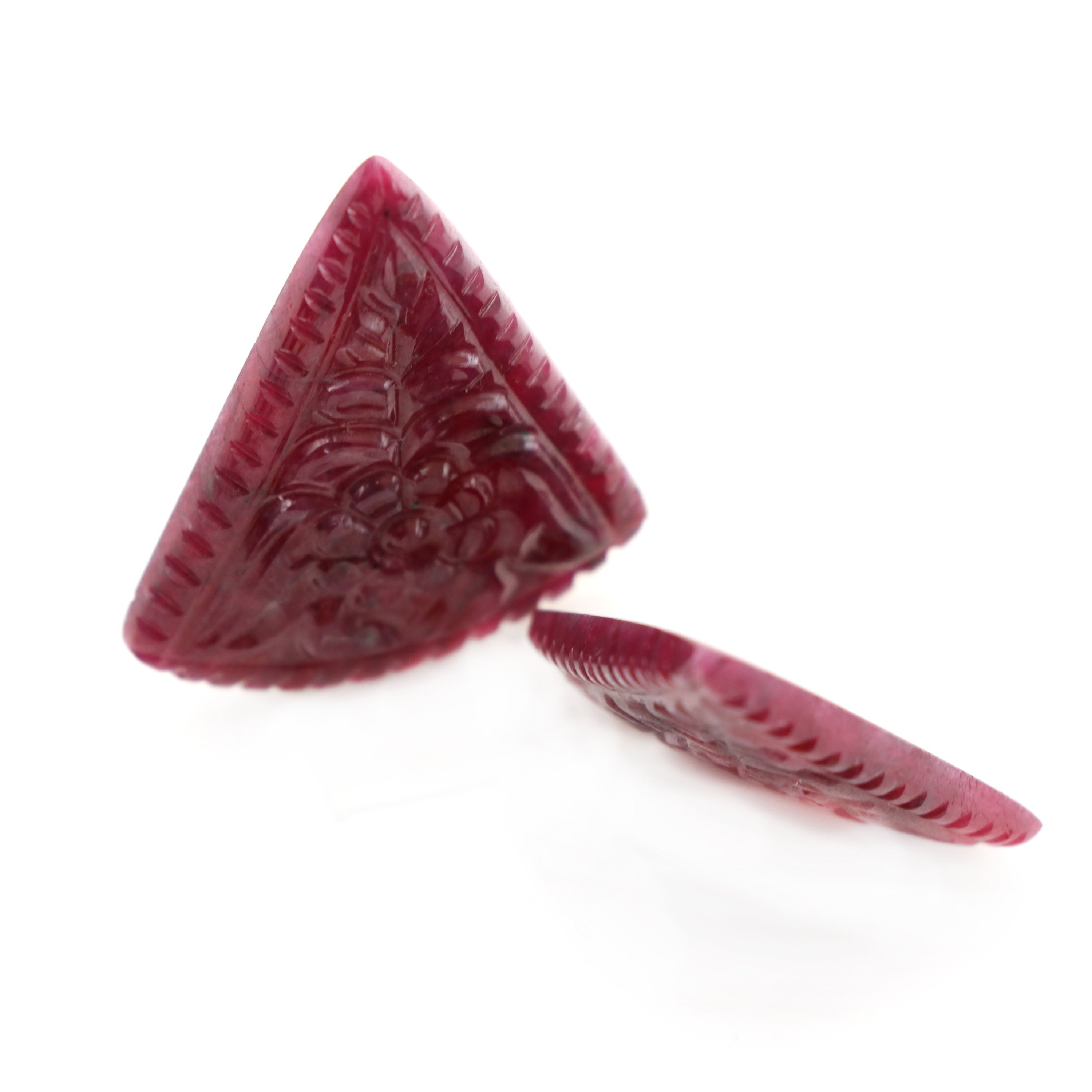 Natural Ruby Carving Cone Shaped Loose Gemstone - 26x32 Mm - Ruby Cone ...